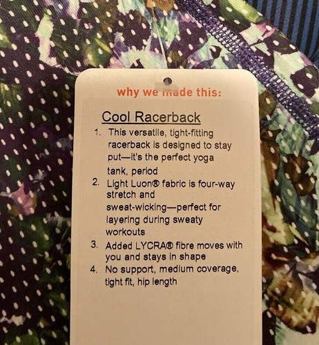 Lululemon NEW W/TAG Most Popular Hard-to-find COOL RACERBACK (FSWM/WHT ...