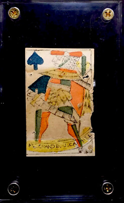 Rare 1700’s Secondary Use Antique Playing Cards Woodcut Historic French ...