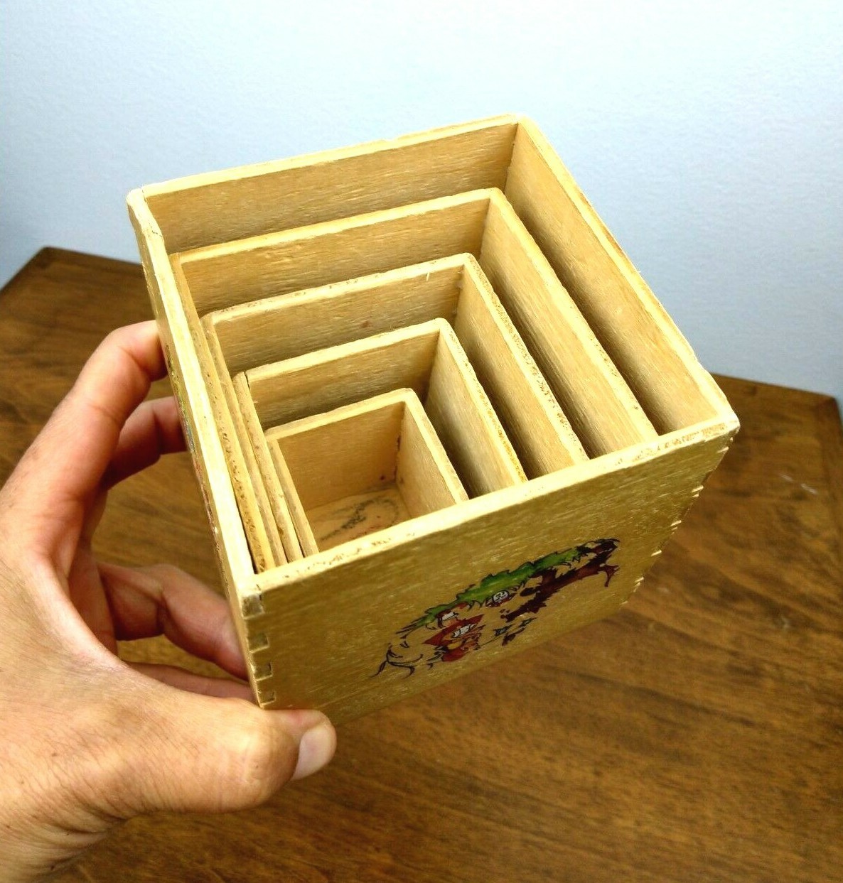 VINTAGE Set of 4 Handmade Wooden Nesting Boxes Children's Toy ...