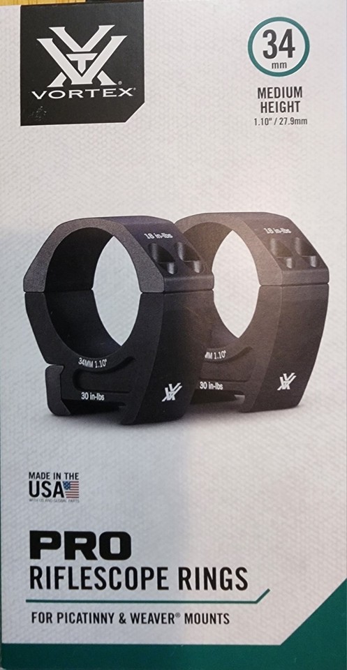Vortex PRO Series 34mm Riflescope Rings PR34-M NIB Medium Weaver & Picatinny | eBay