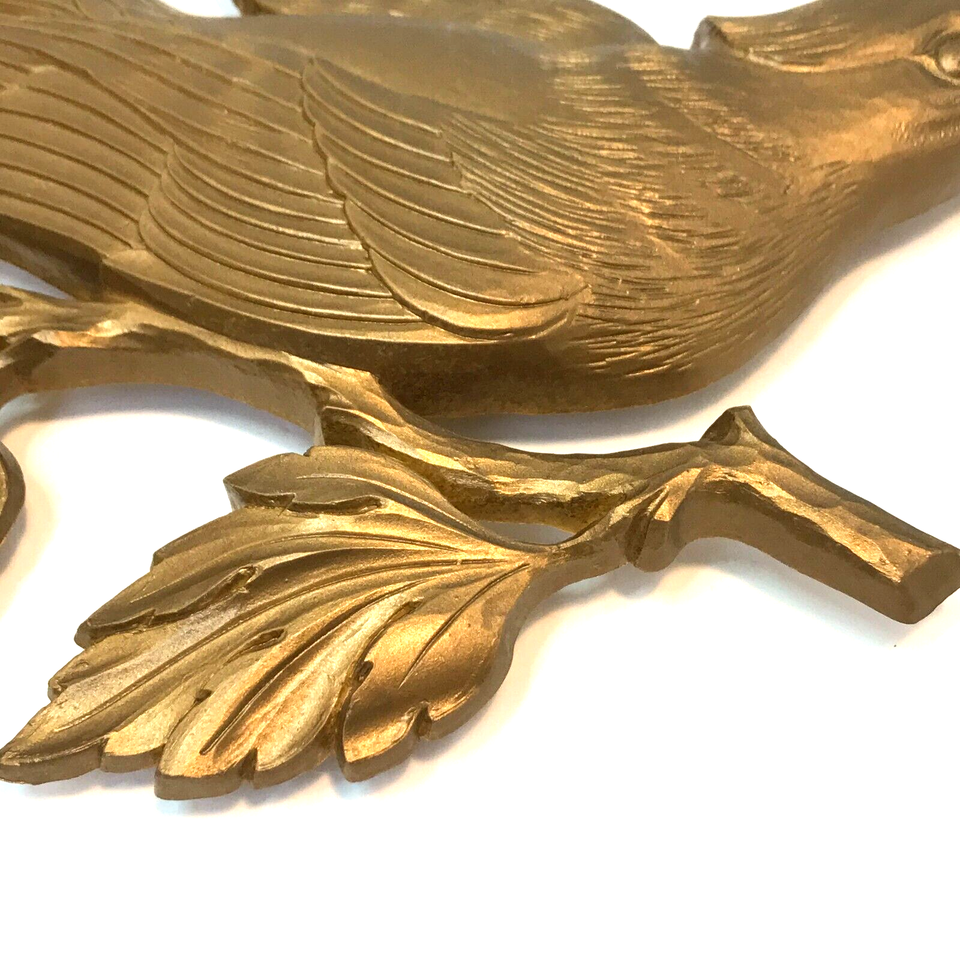 Syroco Gold Birds Vintage Pair Wall Plaques Dogwood Branches Flowers ...