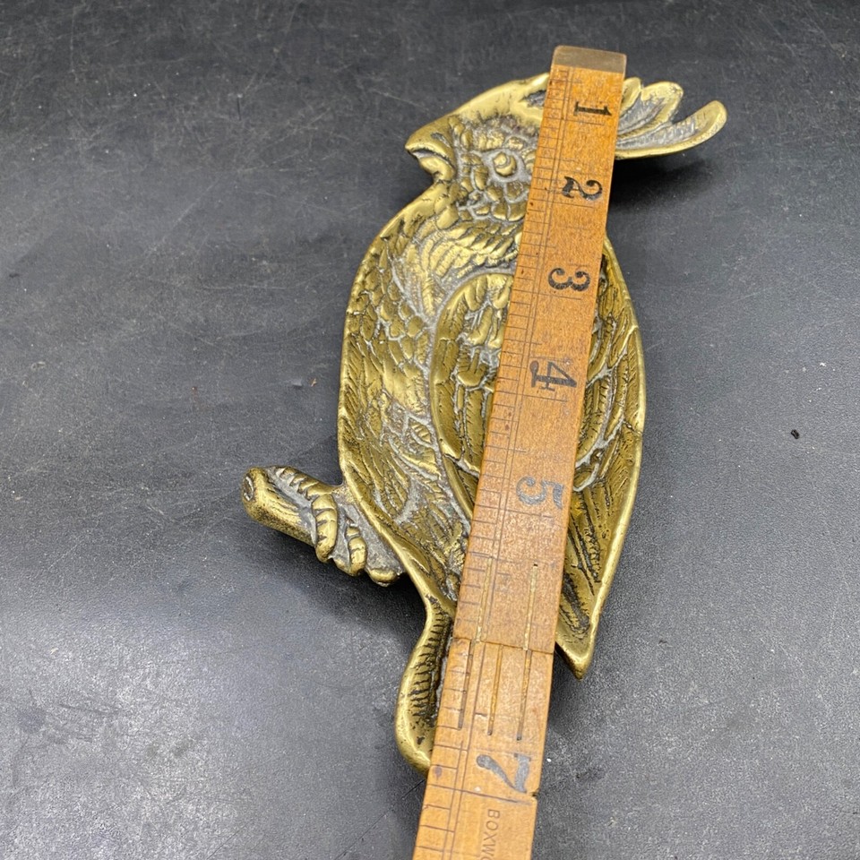 PARROT Pin Tray 7" Trinket Desk Dish PEERAGE BRASS Vintage Quality 270g ...