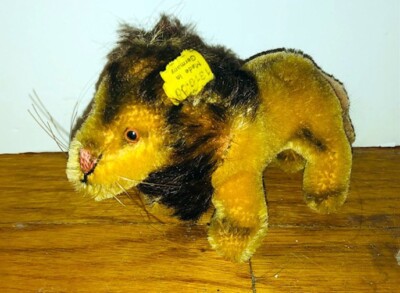 Vintage Steiff Stuffed Animal Mohair Leo Lion 1310/00 Ear Button Tag ...