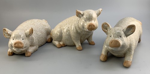 Set of 3 Ceramic “Playful Pigs” Cute Country Kids Baby Decor - Kirkland ...