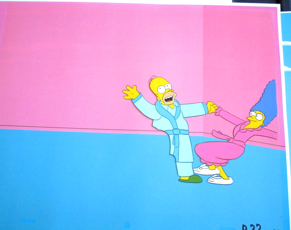 1990s SIMPSONS HOMER MARGE FOX ORIGINAL PRODUCTION CEL + DRAWING Bart dancing | eBay