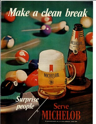 1972 Michelob Vintage Print Ad Make A Clean Break Serve Michelob Beer ...
