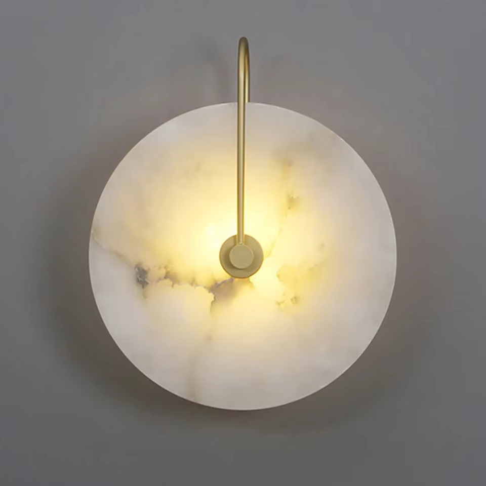 Modern LED Marble Wall Sconce Light Fixture Alabaster Lamp Living Room ...