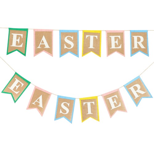 Easter Banner Decoration Party Hanging Bunting Easter Bunting Decor ...