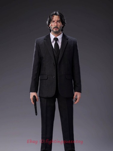 TOPO TP009 Keanu Reeves White Shirt Black Suit 1/6 Clothes Body No ...