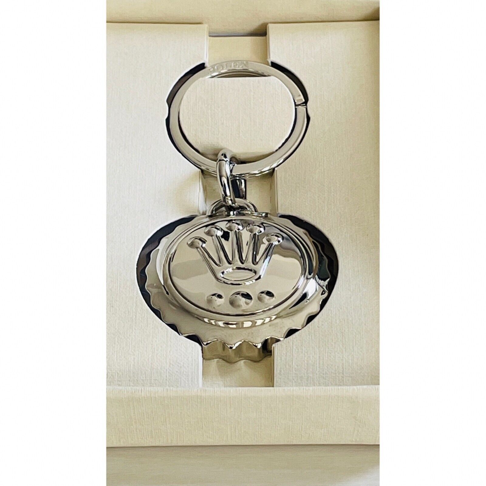 ROLEX Key Chain Keychain KEYRING ring CROWN Silver Color Novelty ...
