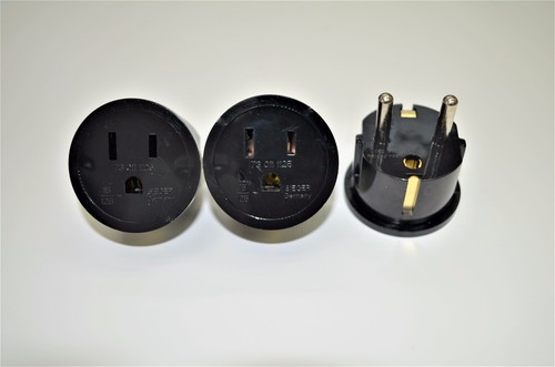 American to European Grounded Schuko Outlet Plug Adapter German France ...
