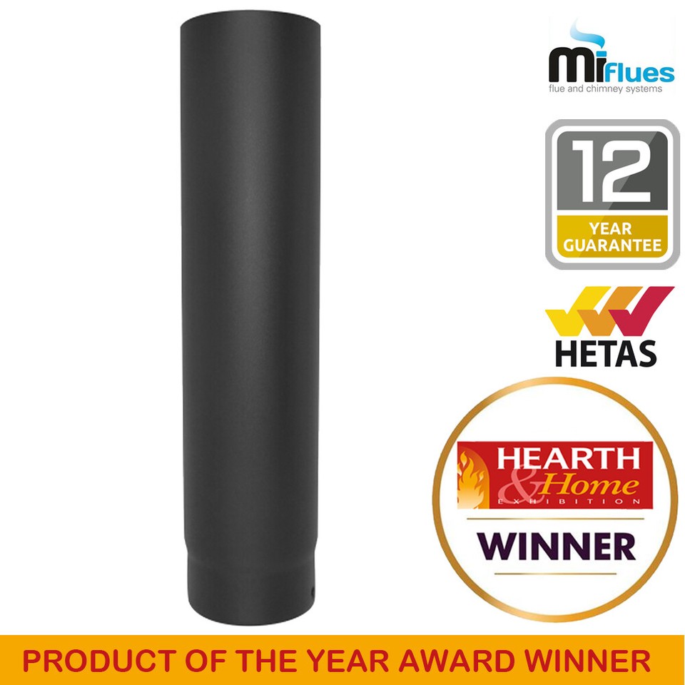 6 Inch Stove Flue Pipe Vitreous Enamel Matt Black 150mm Diameter | eBay UK