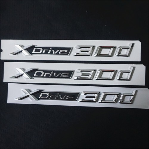 3x Silver XDrive 30d Chrome Plastic Decal Badge Sticker Emblem Motor ...