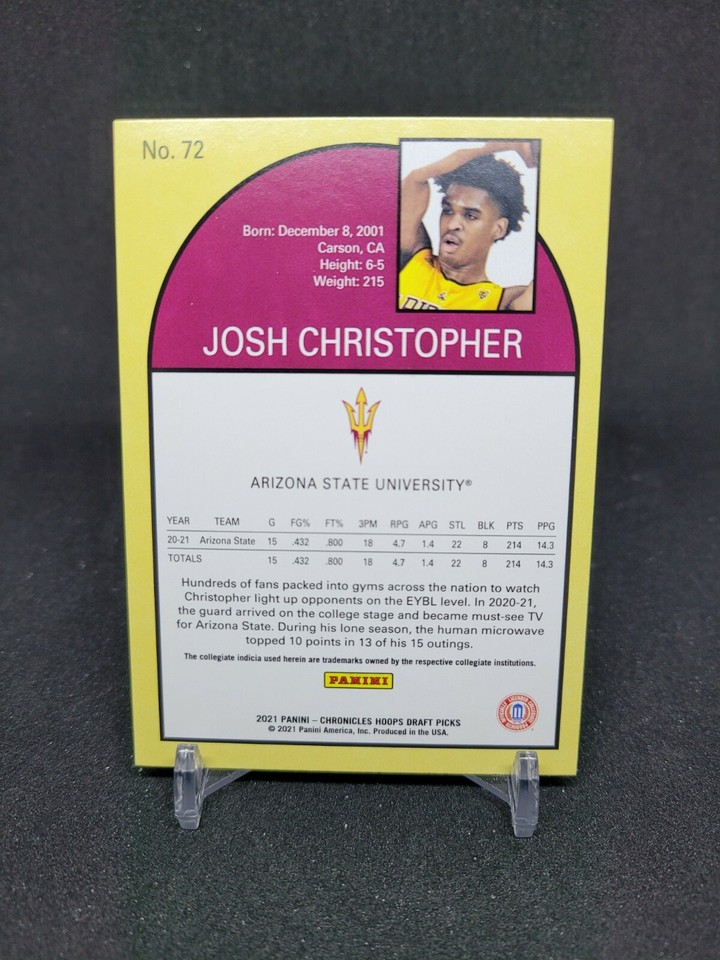 Josh Christopher 2021 Panini Chronicles Hoops Draft Picks RC ROOKIE No ...