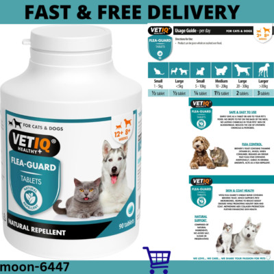 VetIQ Flea Guard, 90 Tablets, Flea Treatment for Dogs & Cats Keeps ...