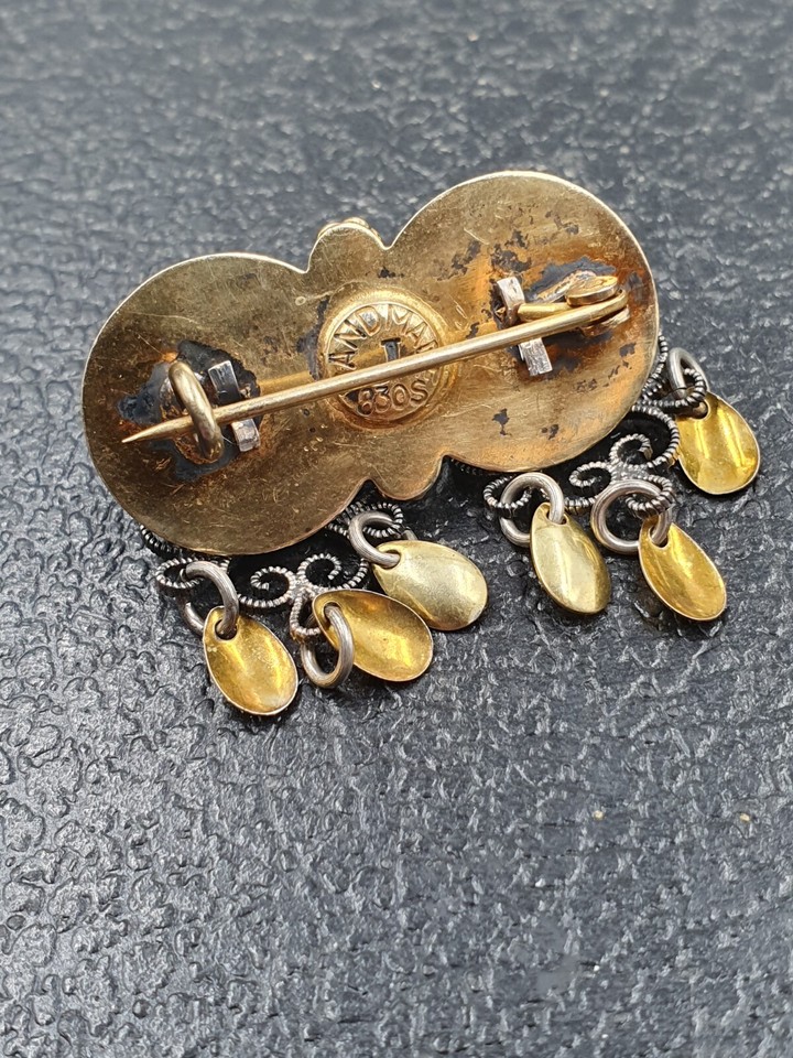 VINTAGE NORWEGIAN 830 SILVER / GILT SOLJE WEDDING BROOCH | eBay UK