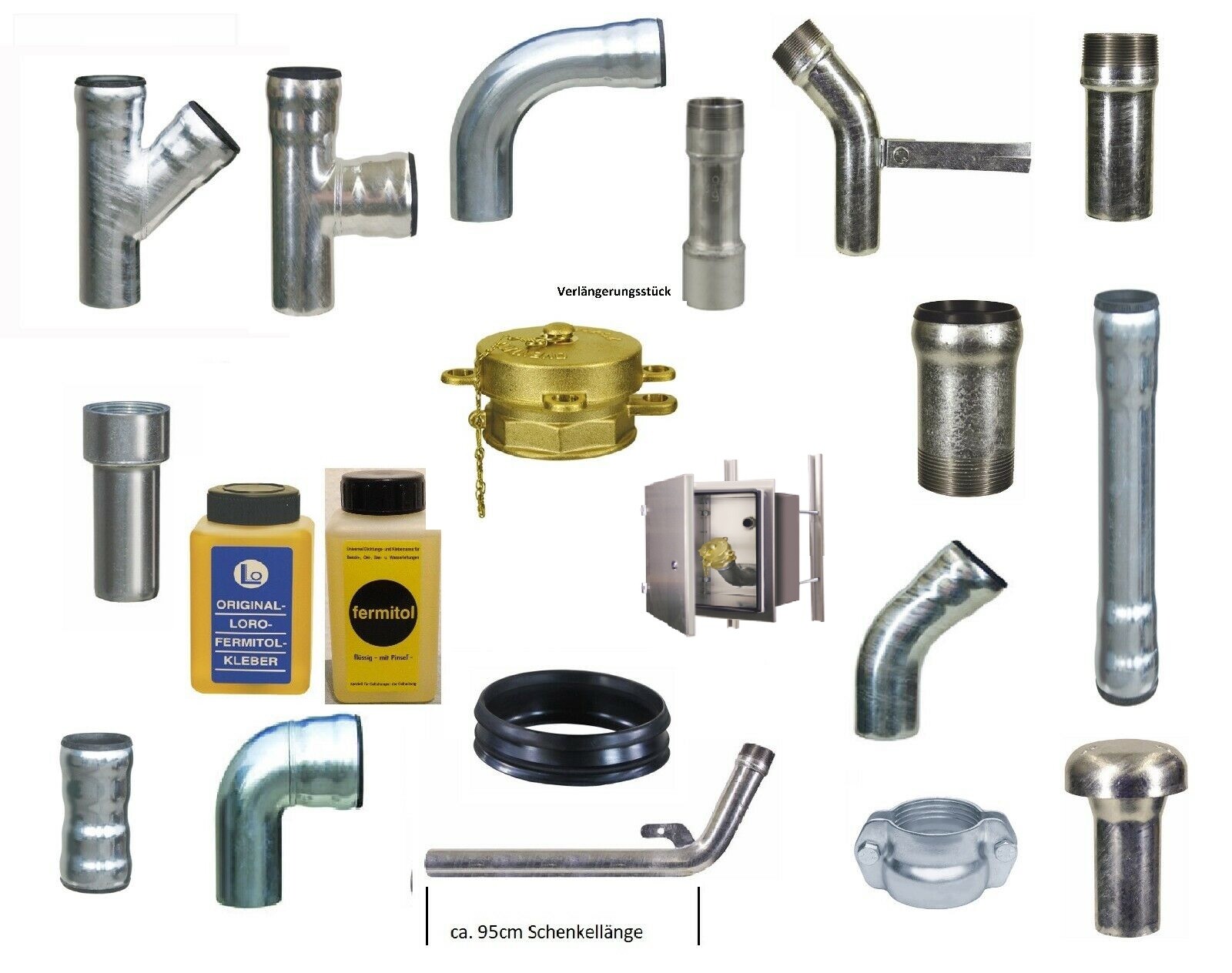 LORO X DN40 / DN50 Stahlrohr Ölleitung Füllleitung, für Öltank Dichtung ...
