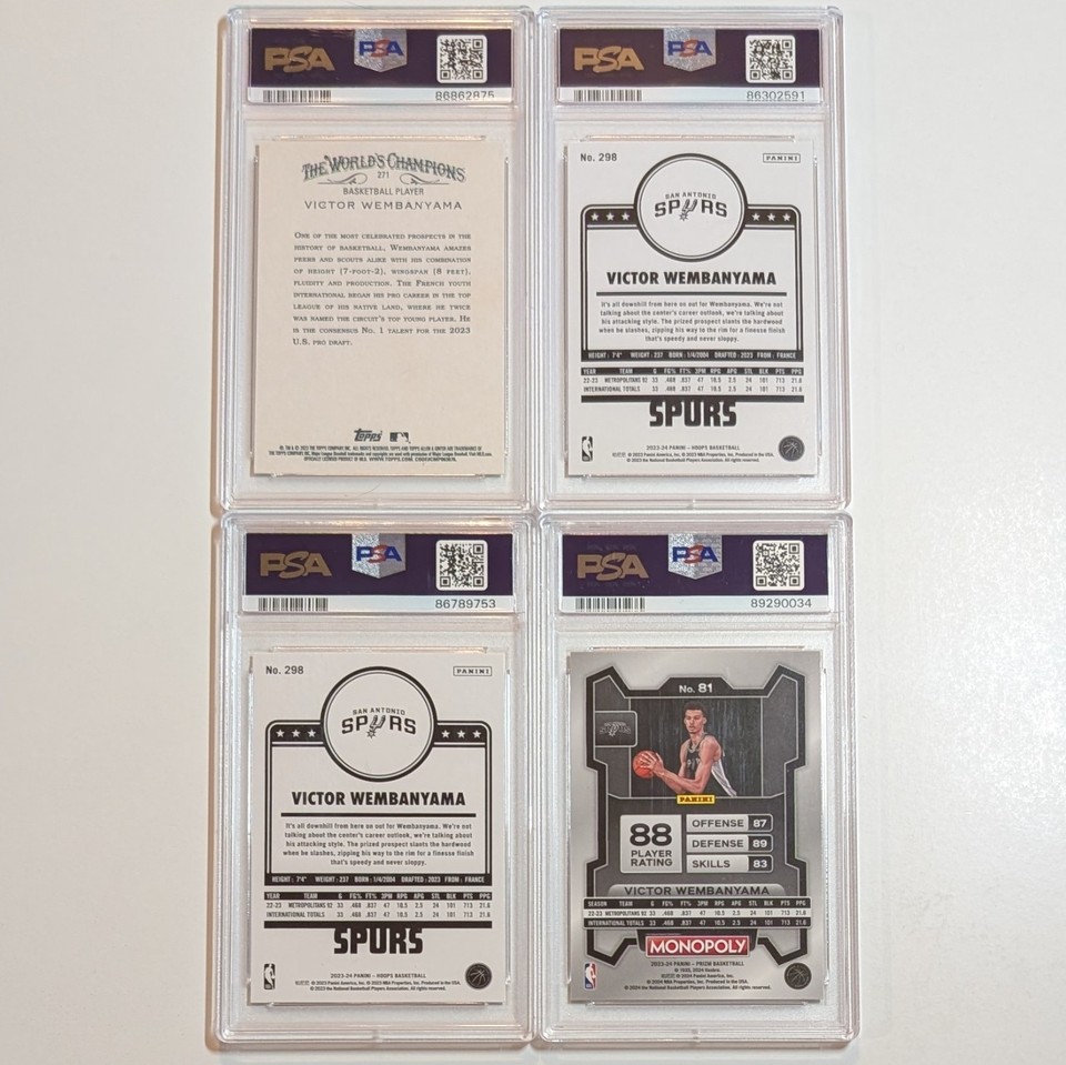 Victor Wembanyama Rookie Lot (4) Wemby Rookies Graded PSA GEM MINT 10 ...
