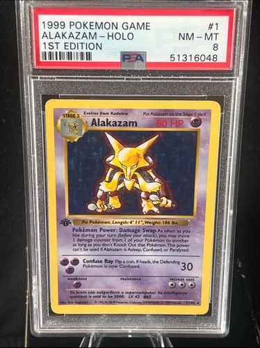 1999 Pokemon Base Set 1ST Edition #1 Alakazam PSA 8 Graded | eBay