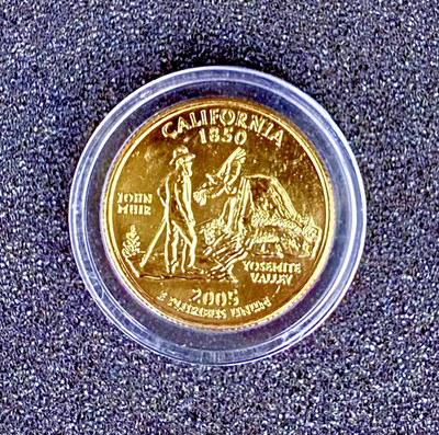 2005 Philadelphia Mint California Gold Plated Quarter Encapsulated ...