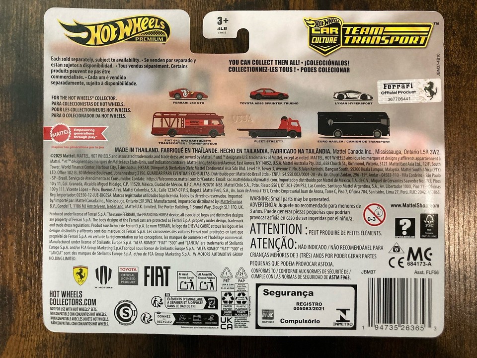 2025 Hot Wheels Premium Team Transport FERRARI 250 GTO & FIAT 642 RN2 ...