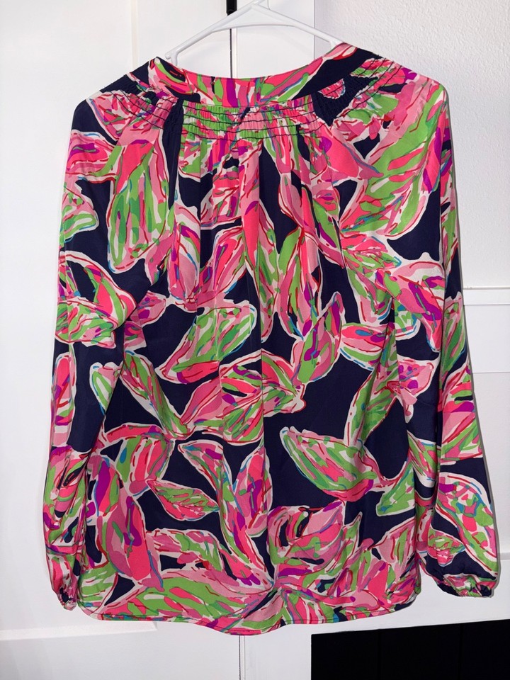 Lily Pulitzer Elsa Silk Top - XS - In The Vias | eBay