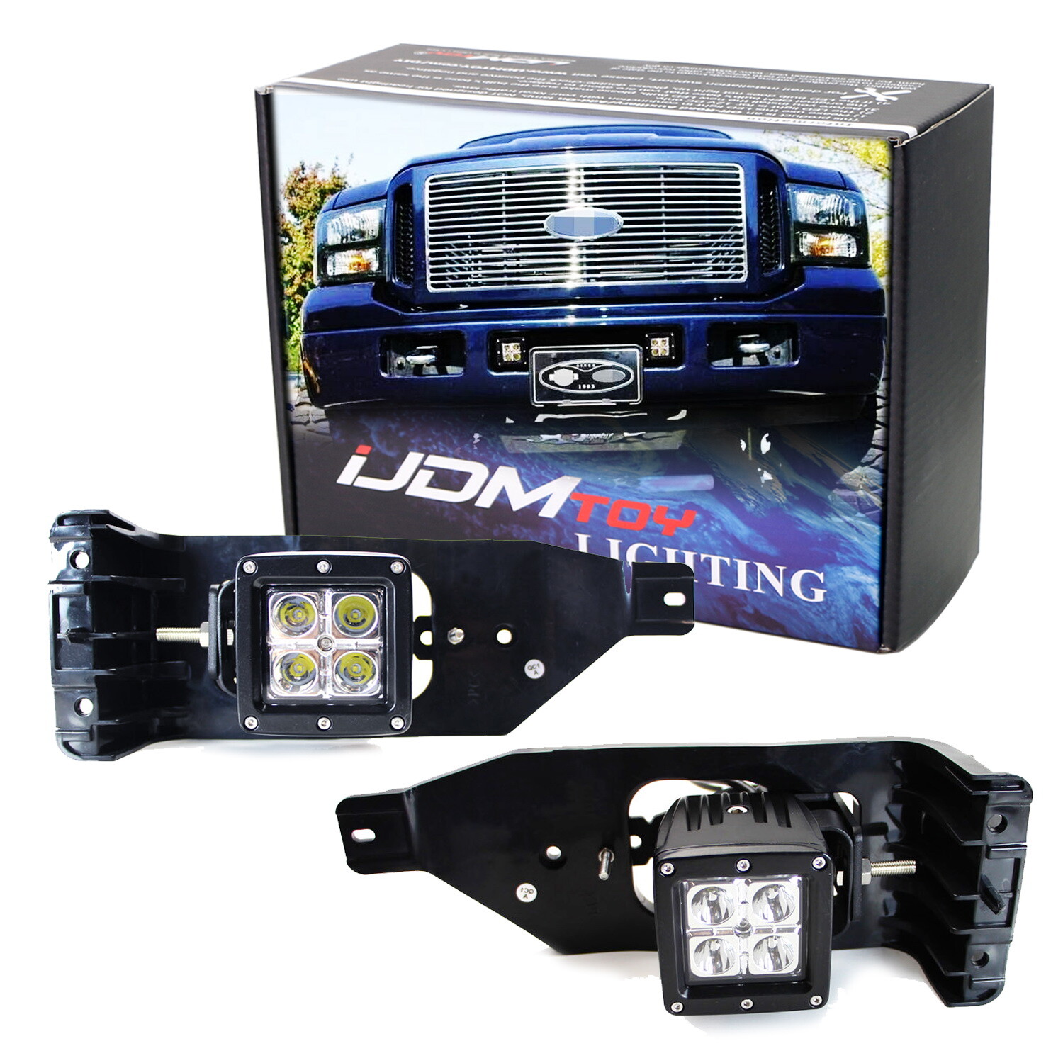 Fog Replace Complete 40W LED Pod Light Kit For 2005-07 Ford F250 F350 ...