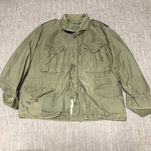 Vintage 60s USMC M-65 Field Jacket Size L (24x28) Marine Corps Vietnam ...