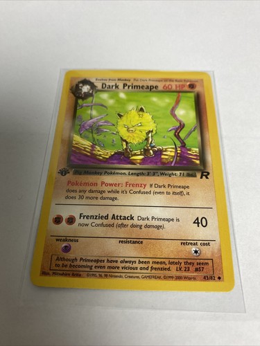 Dark Primeape 43/82 1st Edition NM Near Mint Team Rocket Non-Holo ...