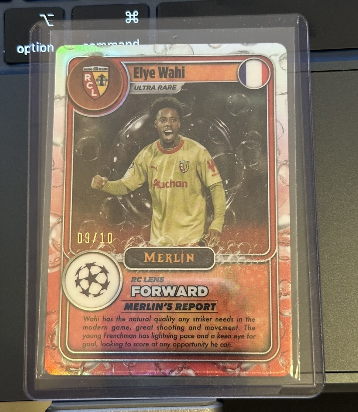 2023-24 TOPPS MERLIN GAMERS ELYE WAHI ULTRA RARE /10 Black Refractor MG ...