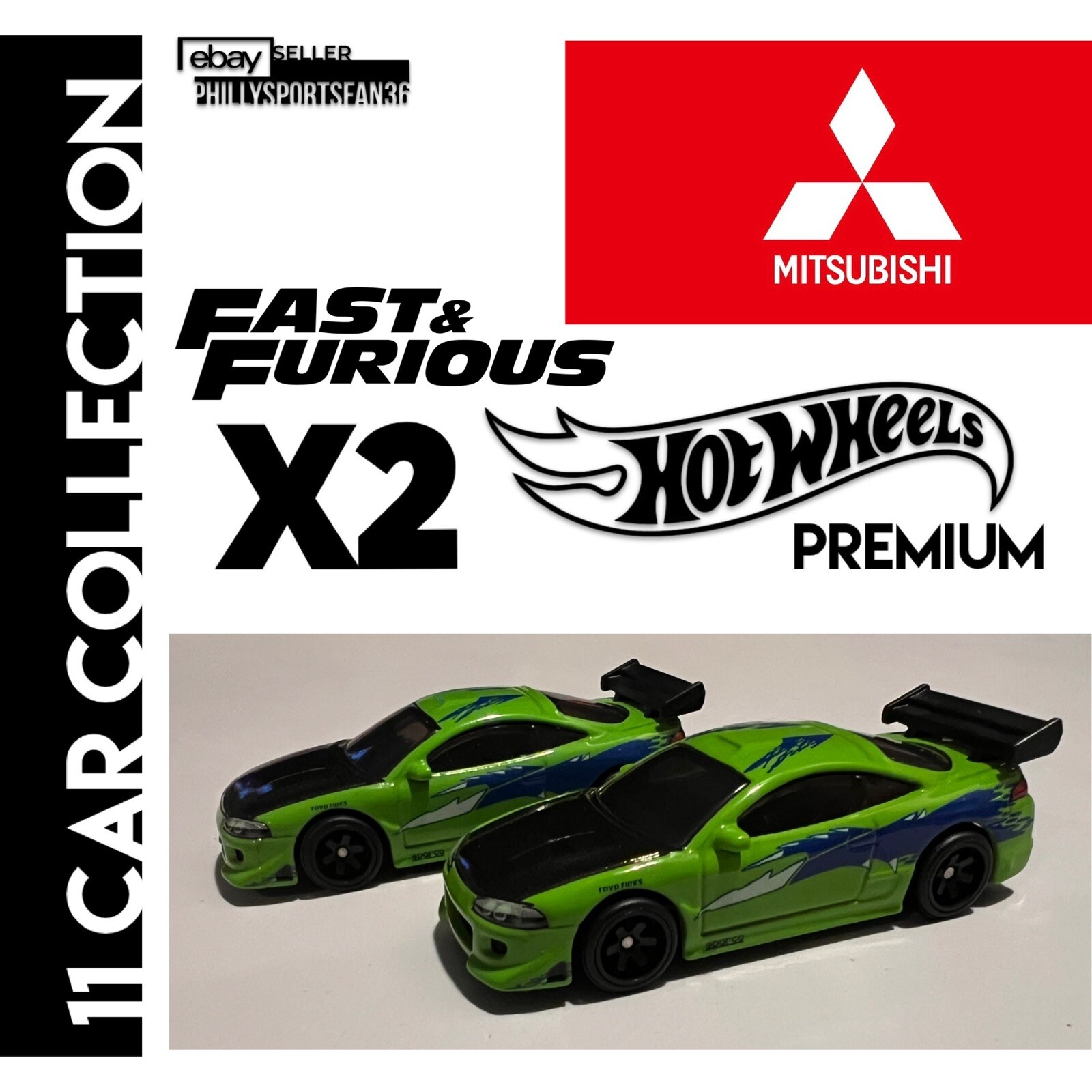 Lot Of 11 Hot Wheels Mitsubishi Eclipse Premium Concept Car 3000GT ...