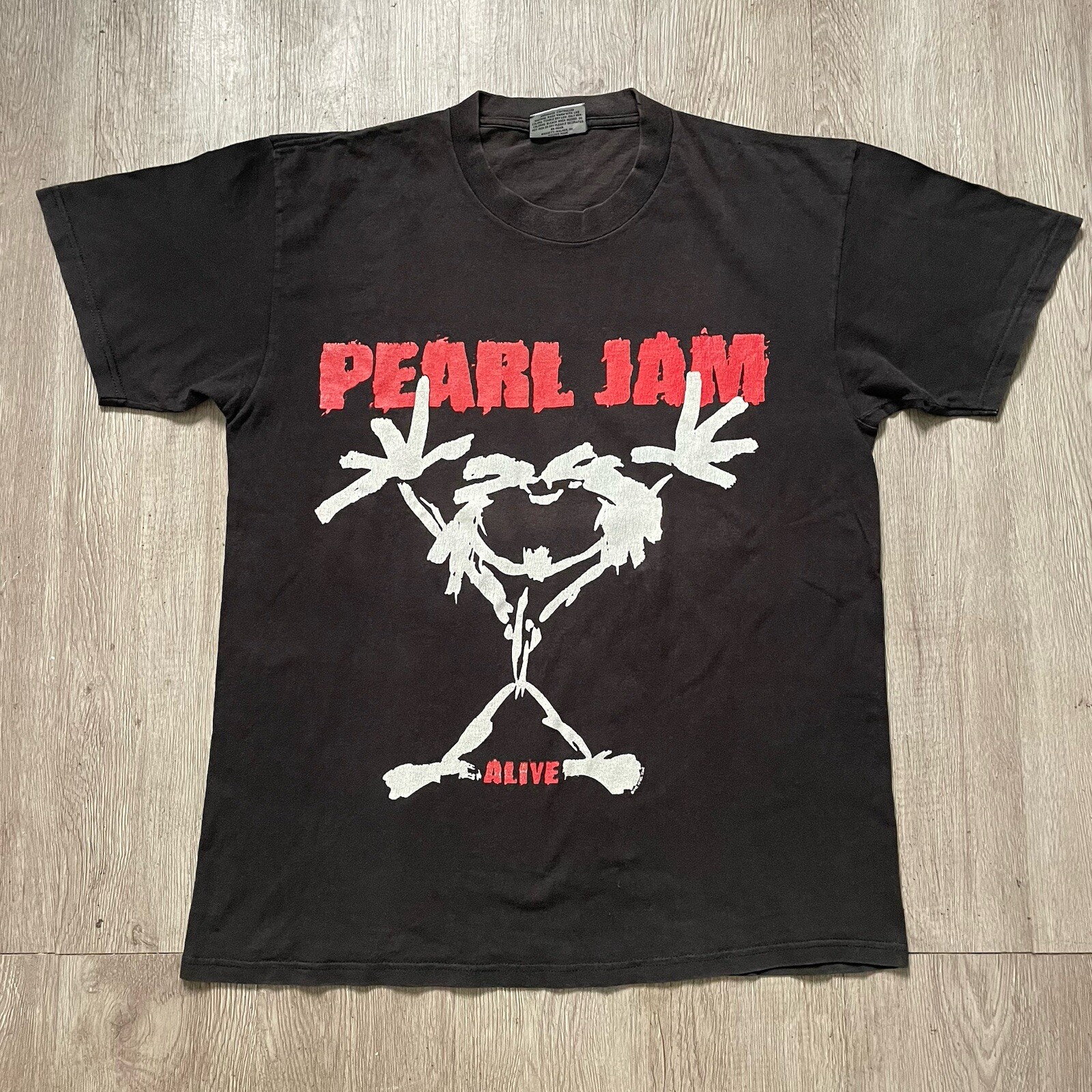 Vintage Pearl Jam Alive StickMan T-Shirt Sz L Single … - Gem