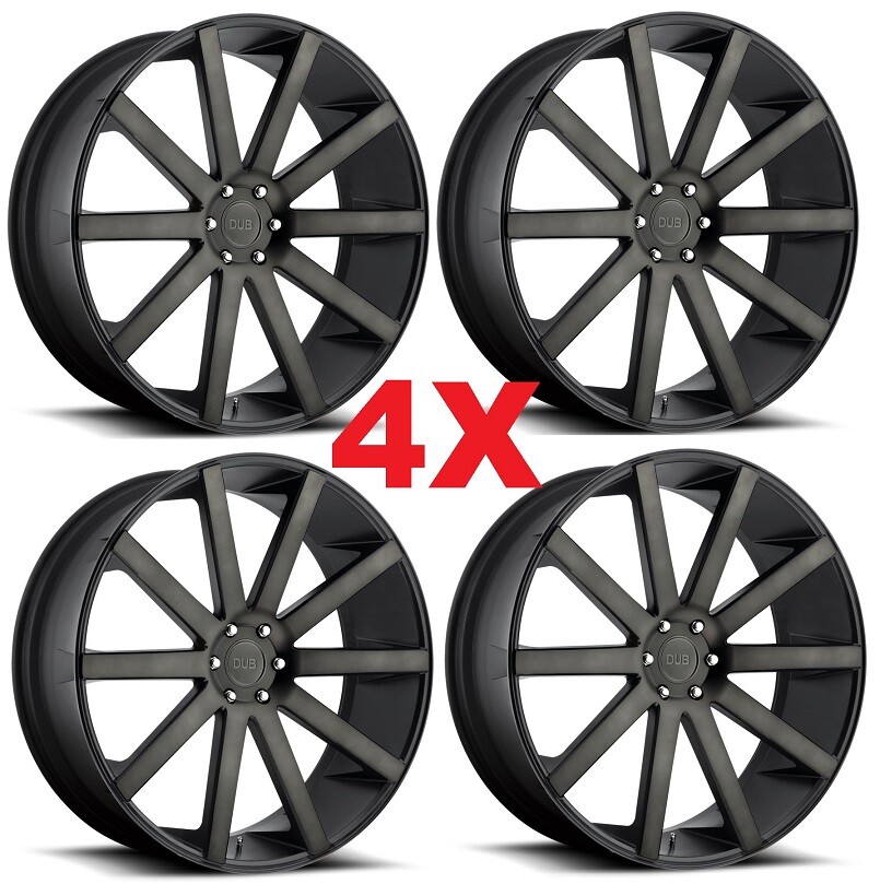 26 DUB SHOT CALLA WHEELS RIMS BLACK W/ DARK TINT SET 4 | eBay