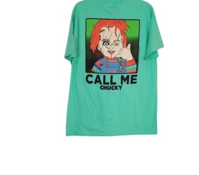 Chucky Mens Call Me Good Guy Graphic T-Shirt Tee Mint Green Unisex ...