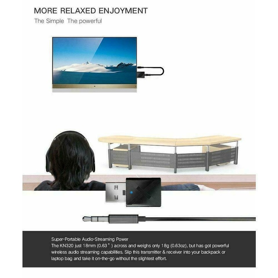 Wireless Bluetooth 50 PC Dongle Receiver for Audio Streaming and New D7 ...