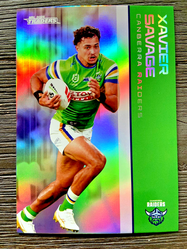 2025 NRL TRADERS 'SILVER PARALLEL' TRADING CARD - XAVIER SAVAGE/RAIDERS ...