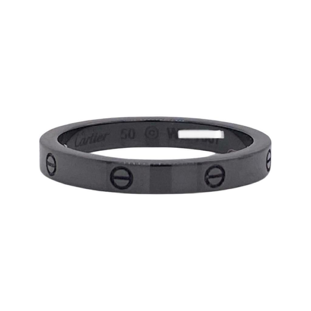 Cartier Love Ring SET of Three 18k White Gold and Black Cartier Love Ring SET of Three 18k White Gold and Black