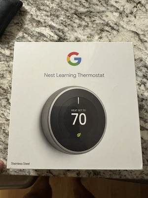 Nest 3rd Generation Programmable Thermostat T3008US - Stainless Steel ...