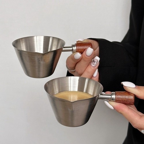 Wooden Handle Small Milk Cups 100ML Liquid Dose Tool | eBay Australia
