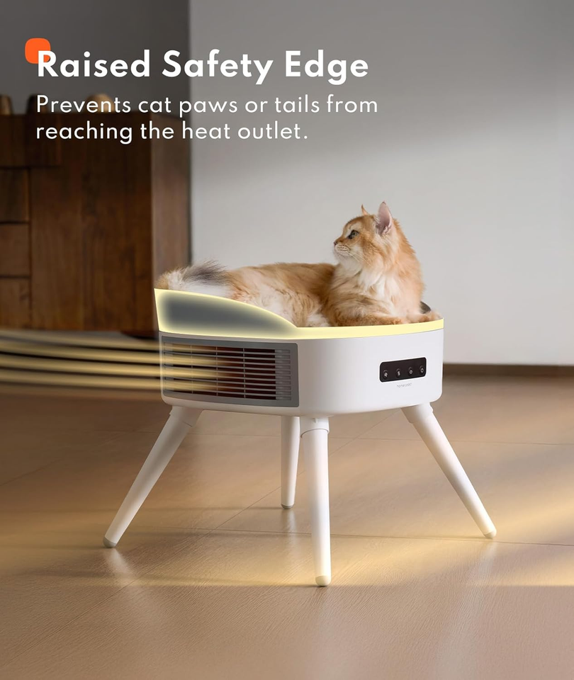 Pet Safe 2-in-1 Space Heater & Heated Cat Bed - Quiet 1300W Indoor ...