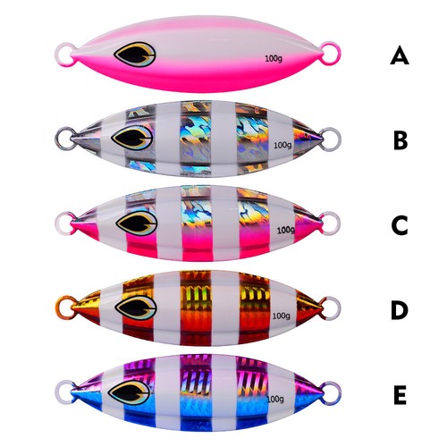 New 5pcs Glow Slow Fall Pitch Fishing Lures Sinking Lead Metal Flat ...