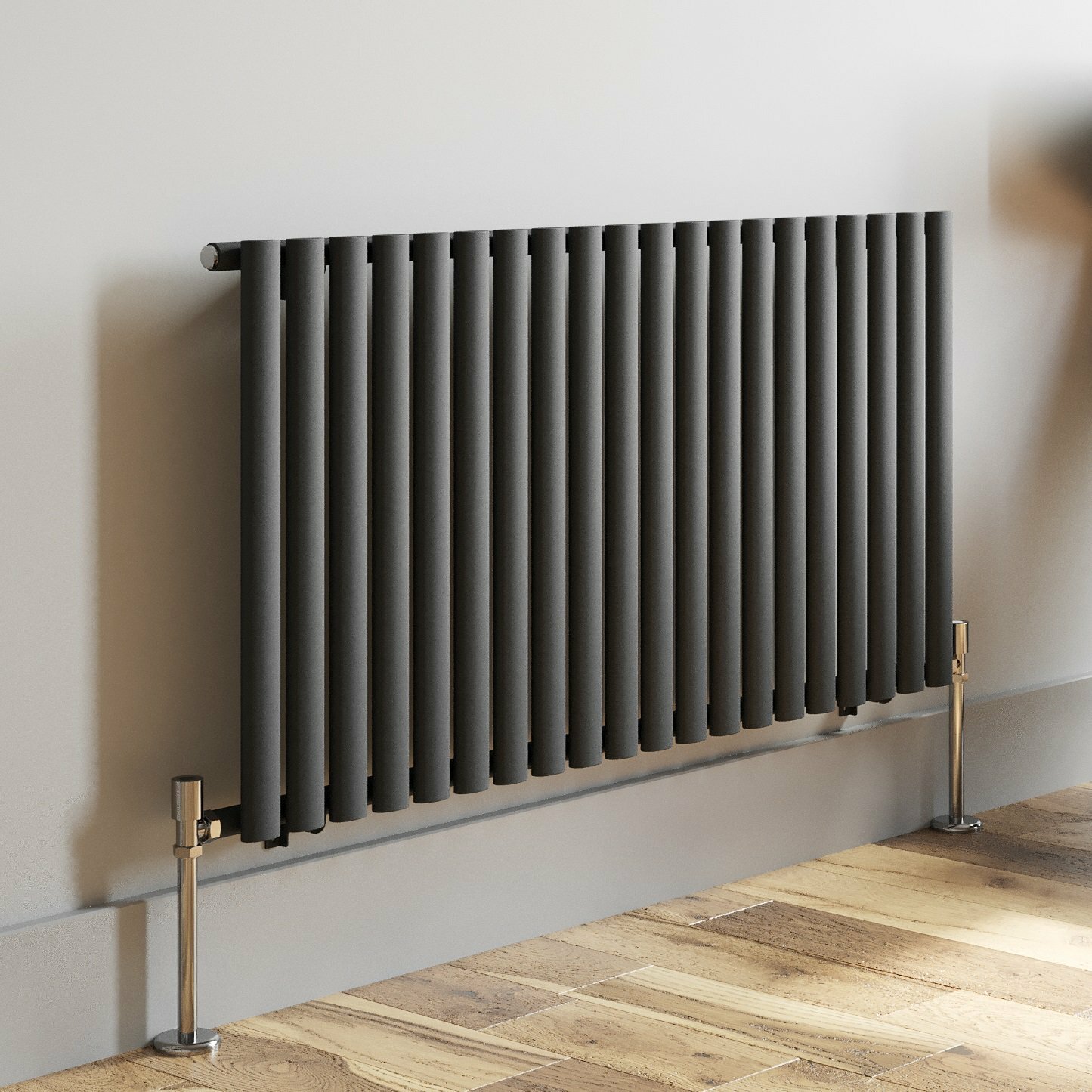 Anthracite Designer Radiator Vertical Horizontal Flat Panel Oval Column ...