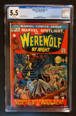 Marvel Spotlight #4 CGC 5.5 White Pages 1st Buck Cowan Werewolf By ...