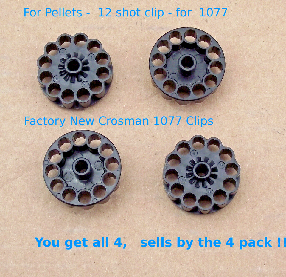 CROSMAN Pellet Clip, 12 Shot Clips, for use with Crosman 1077 .. 4 pcs ...