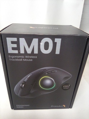 ProtoArc Wireless Bluetooth Blue Trackball Mouse, EM01 2.4G RGB ...