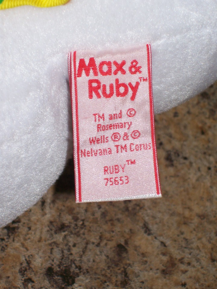 Ruby White Bunny Rabbit Plush NICK JR NICKELODEON TV by GUND 12" Max ...