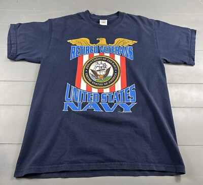US NAVY Retired-Mens T-Shirt, Large, Blue United States NAVY Tee, Short ...