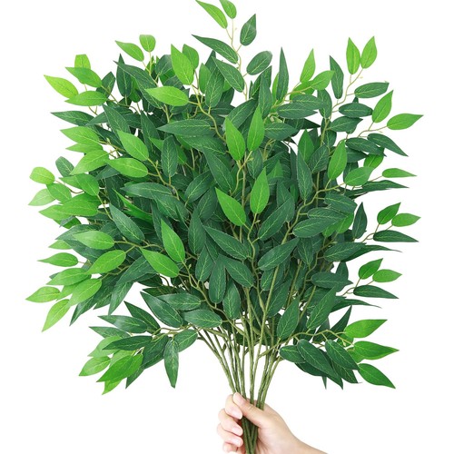 6 Pack Artificial Italian Ruscus Greenery Stems 23.5 Faux Green Leaf ...