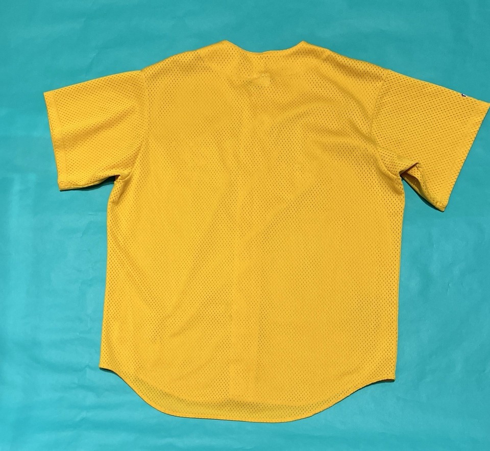 San Francisco Giants Jersey Vtg Majestic Script Yellow L MLB Baseball ...