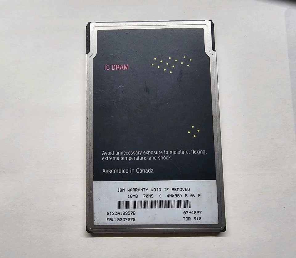 IBM IC DRAM Card 16MB PCMCIA - Vintage - Untested | eBay